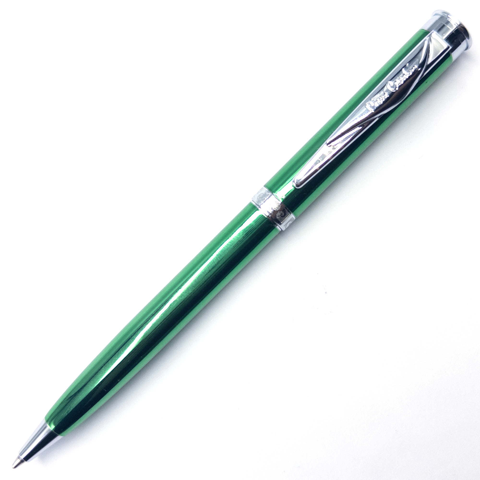 Pierre Cardin Essential Ballpoint Pen - Green Chrome Trim Lacquer Shin ...
