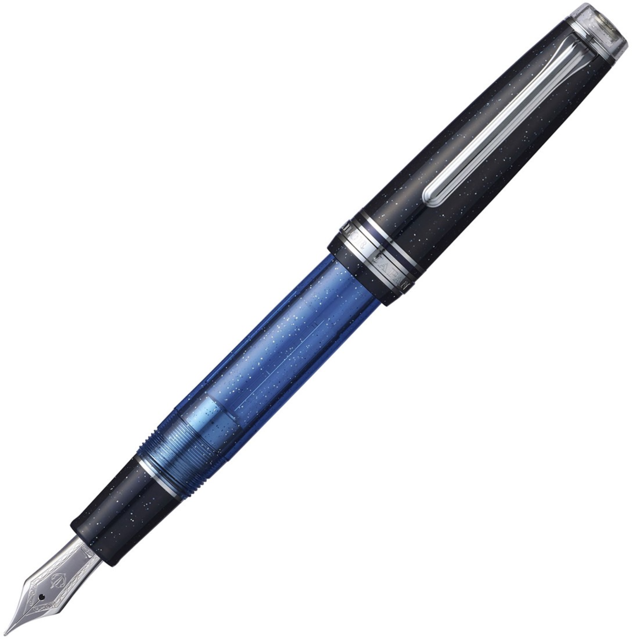 Sailor Pro Gear Standard 21K Fountain Pen - Iris Nebula Blue Chrome Tr ...